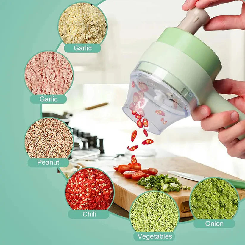 4 in 1 Portable Electric Vegetable Cutter Set – GlamGlowStore